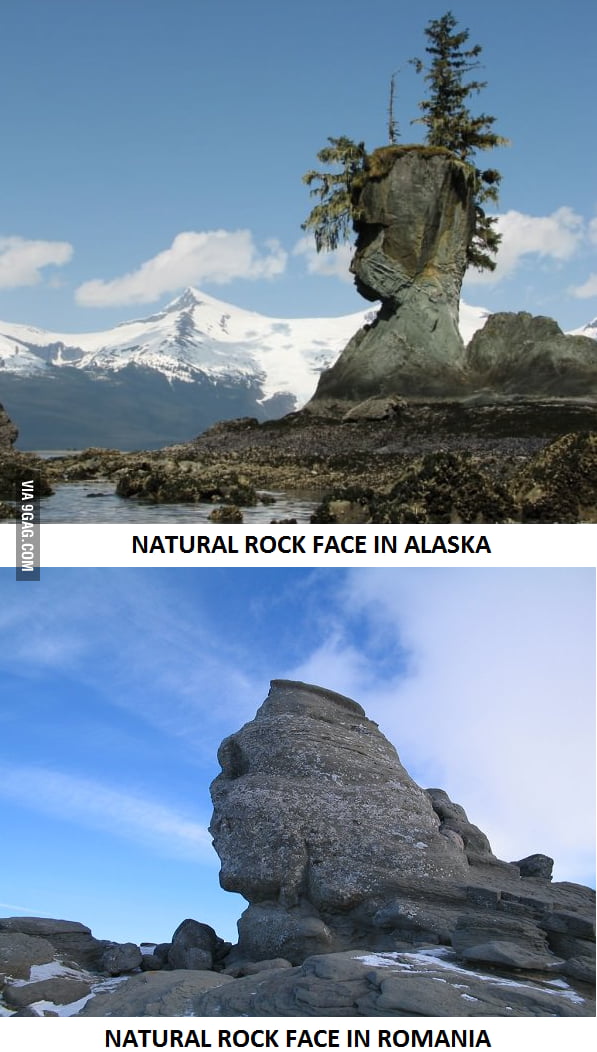 Natural rock face in Alaska you say... - 9GAG
