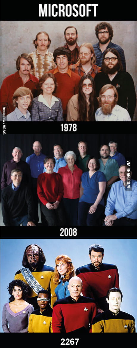 Microsoft: 1978 vs 2008 vs 2267 - 9GAG