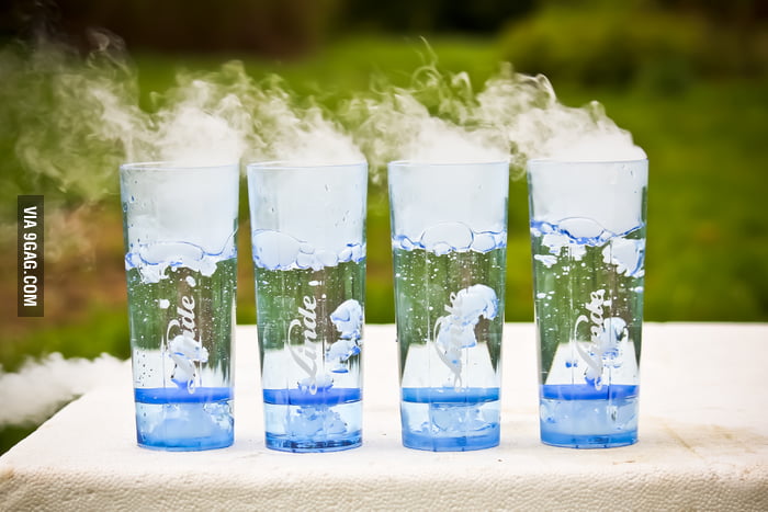 Carbonated drinks made with dry ice - 9GAG
