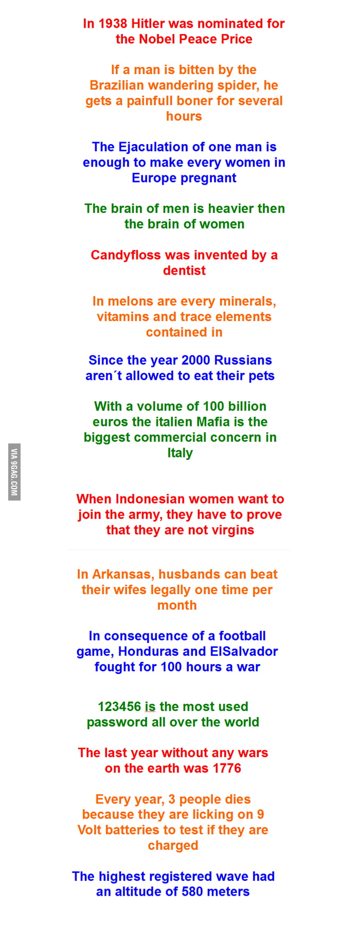 Some Funny Weird Stupid Facts 9GAG