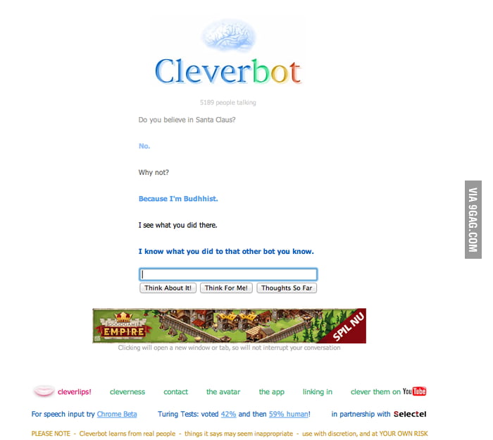 WTF CLEVERBOT!!!?? - 9GAG