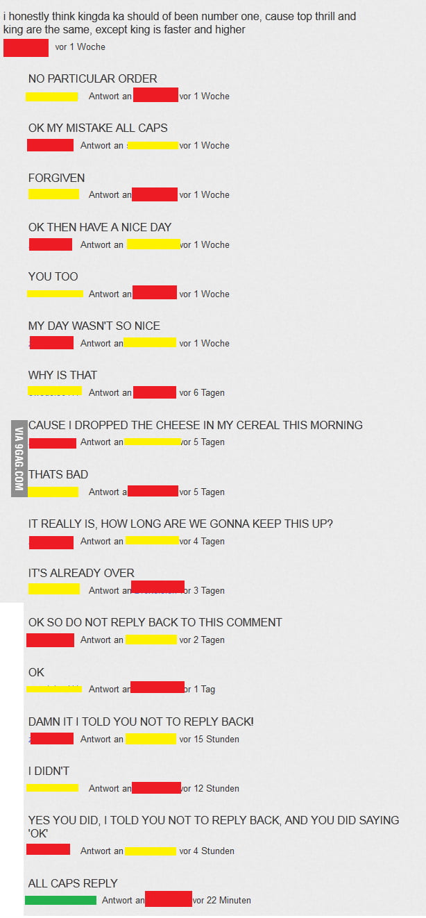 ALL CAPS REPLY - 9GAG