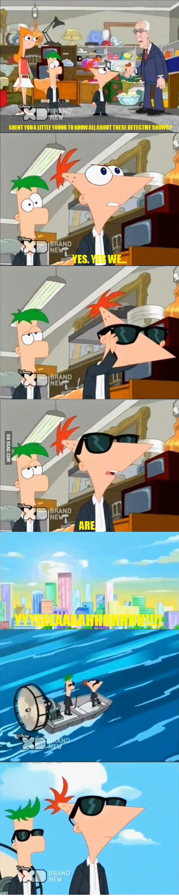 Phineas and Ferb in CSI scene. - 9GAG