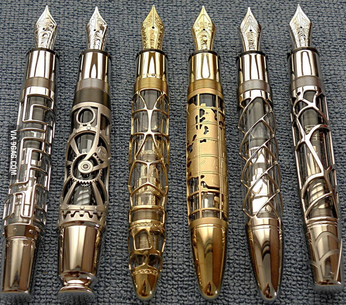 Absolutely beautiful hand made skeleton fountain pens. - 9GAG