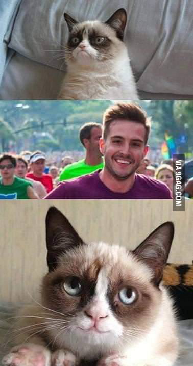 Not so grumpy anymore. - 9GAG