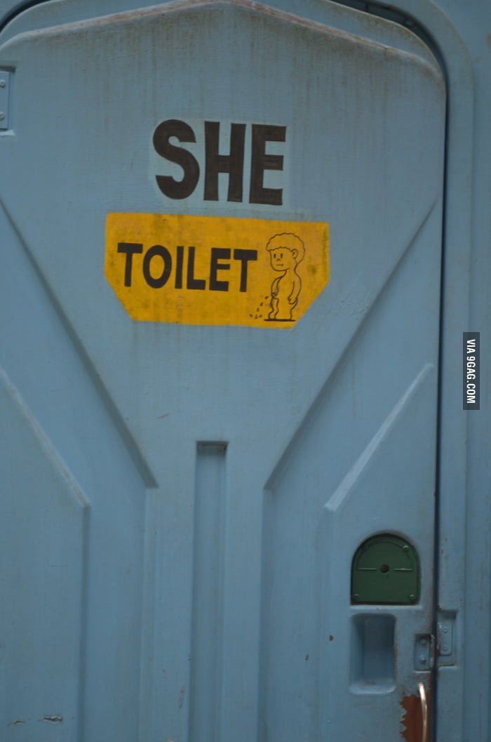 SHE toilet... what? wait! - 9GAG