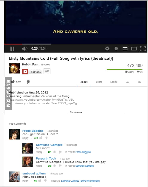 Some random hobbits on the youtube - 9GAG
