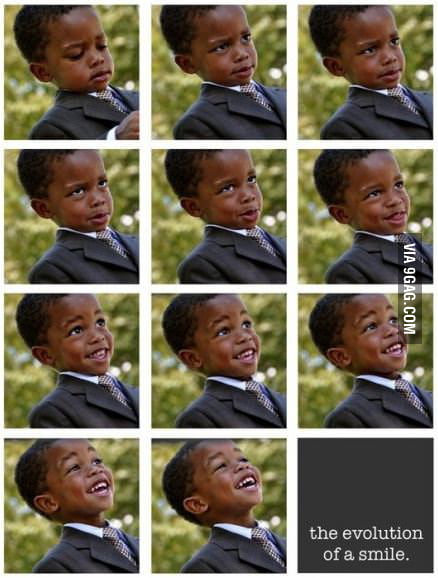 The evolution of a smile - 9GAG
