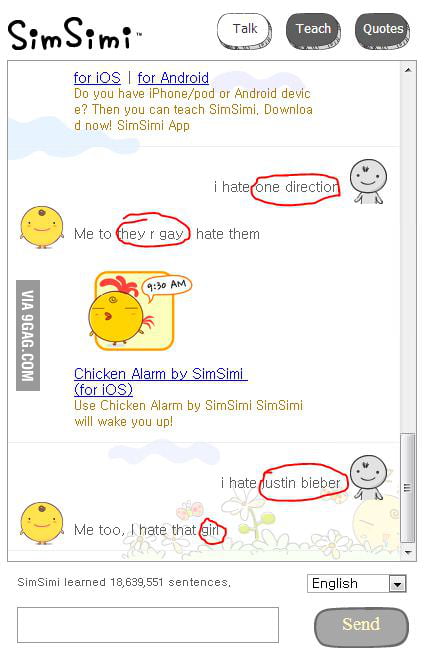 I was chatting with the chat bot ( SimSimi ) when suddenly.. - 9GAG