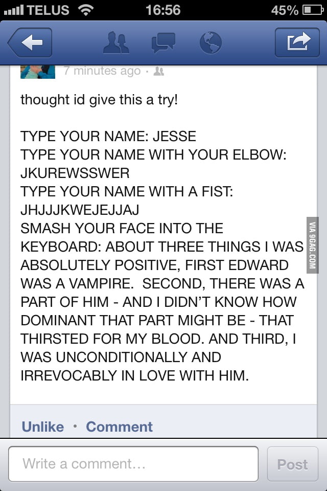 Smash face on keyboard - 9GAG