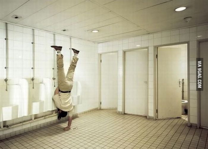 Pissing Upside Down - 9GAG