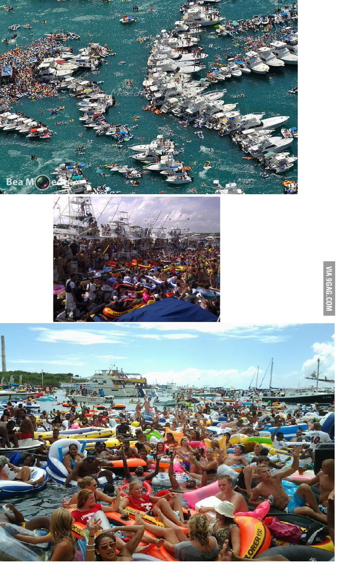 Biggest boat party in the world at Fuik Bay Curacao - 9GAG