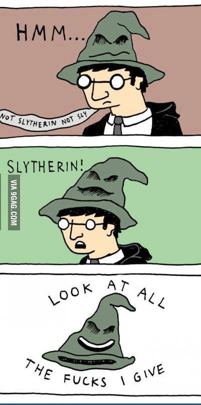 The sorting hat gives a f**k - 9GAG