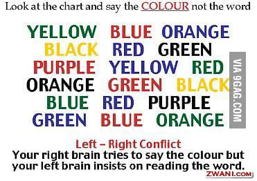 Say the colour not the word - 9GAG