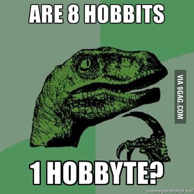 8 Hobbits = 1 Hobbyte ? - 9GAG