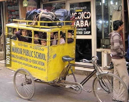 World's smallest school bus- Third World - 9GAG