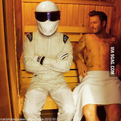 Stig and David Beckham. Awesomeness overload - 9GAG