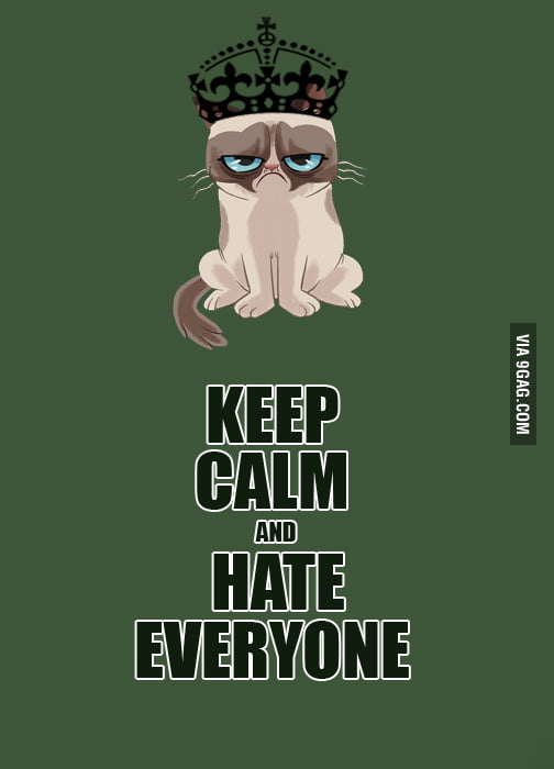 Grumpy cat being calm... - 9GAG