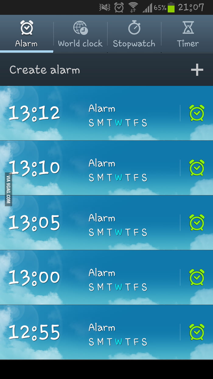 When my girlfriend sets my alarms - 9GAG