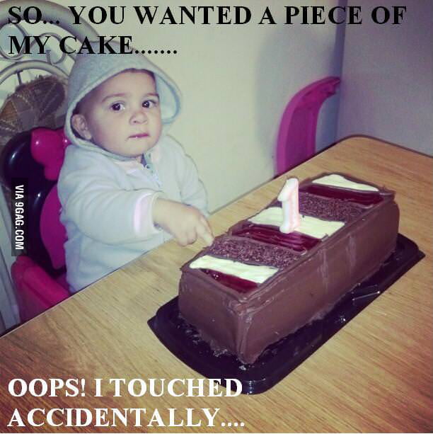 Selfish baby girl :P - 9GAG