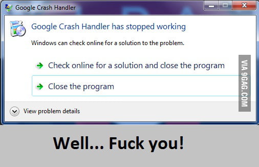 Google crash handler - 9GAG