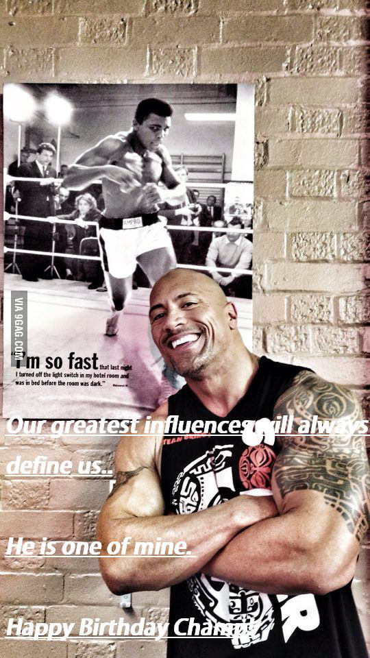 The Rock Wishes Happy Birthday to Muhammad Ali - 9GAG