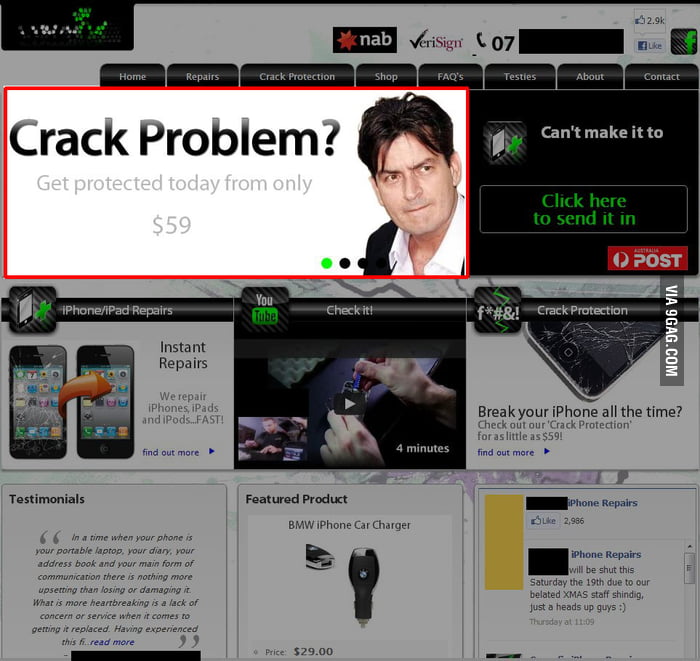 Screen Repairs Advertising Win - 9GAG
