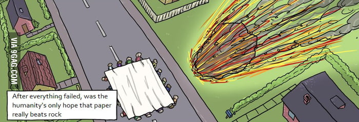 Paper beats rock? - 9GAG