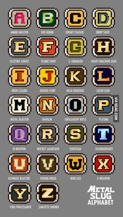 Metal Slug alphabet - 9GAG