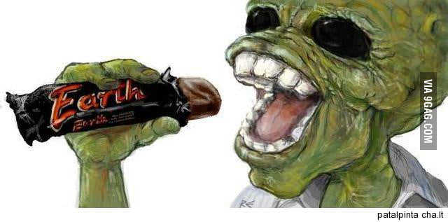 An alien eating earth - 9GAG