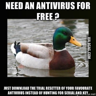 Good advice duck on Anti Virus software. - 9GAG