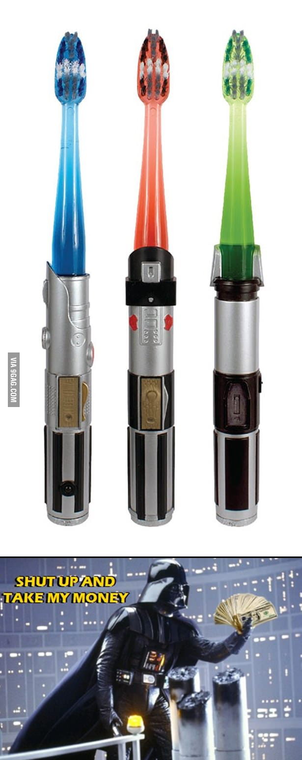 Jedi toothbrush - 9GAG