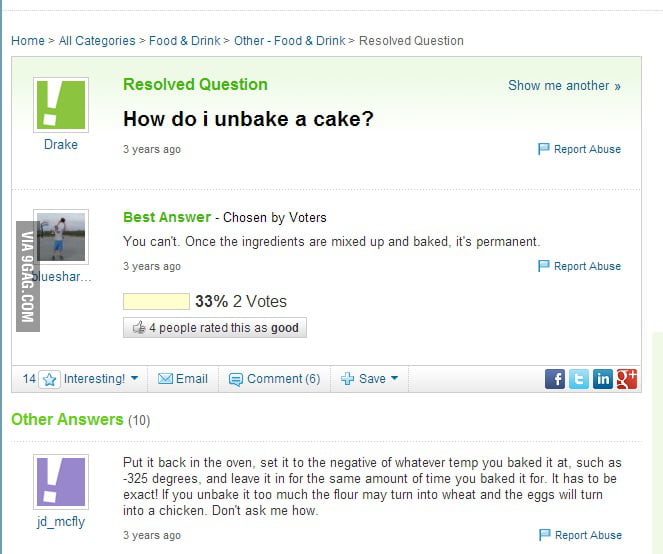How to unbake a cake - 9GAG