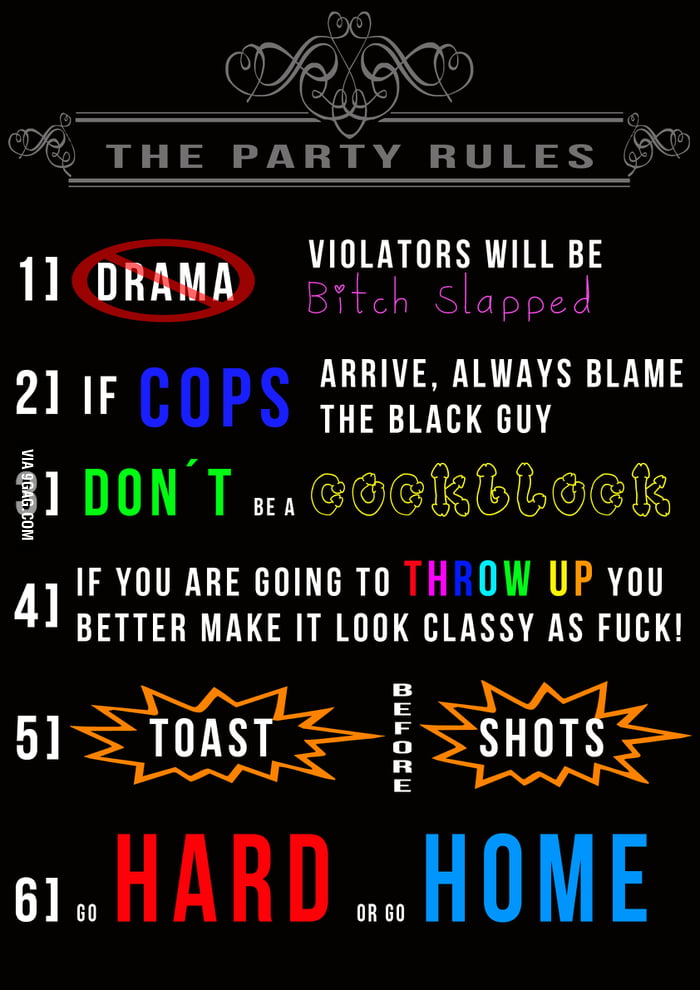 Le Party Rules - 9GAG