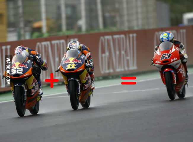 MotoGP class Moto3 Valencia race finish line - 9GAG