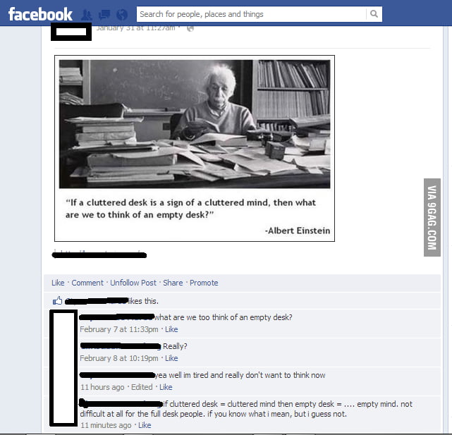 I see dumb people. (empty desk people) - 9GAG