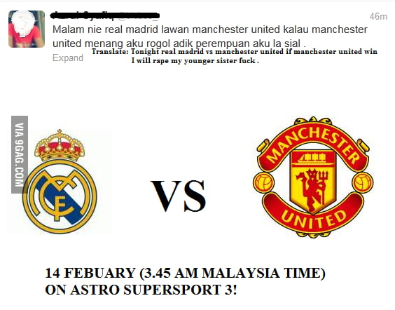 Twitter status bet about Real Vs MU, Oh no incest time.. - 9GAG
