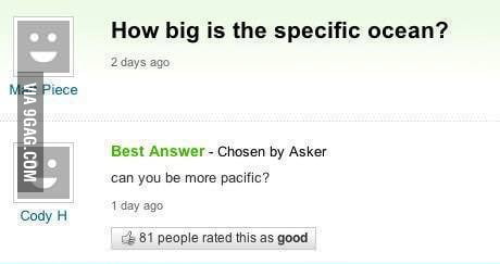 How big is the specific ocean? - 9GAG