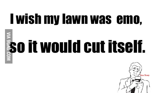 Lawn, Y U NO EMO?! - 9GAG