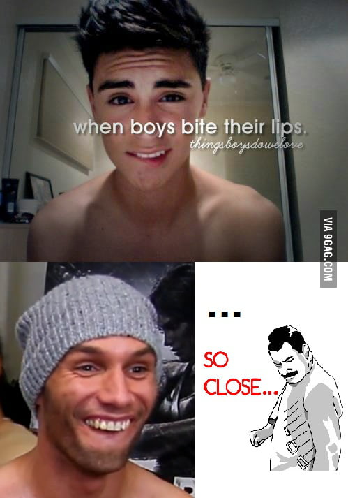 When boys bite their lips.. WTF? - 9GAG