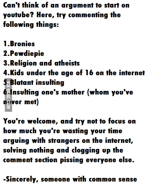 Youtube arguments in a nutshell - 9GAG