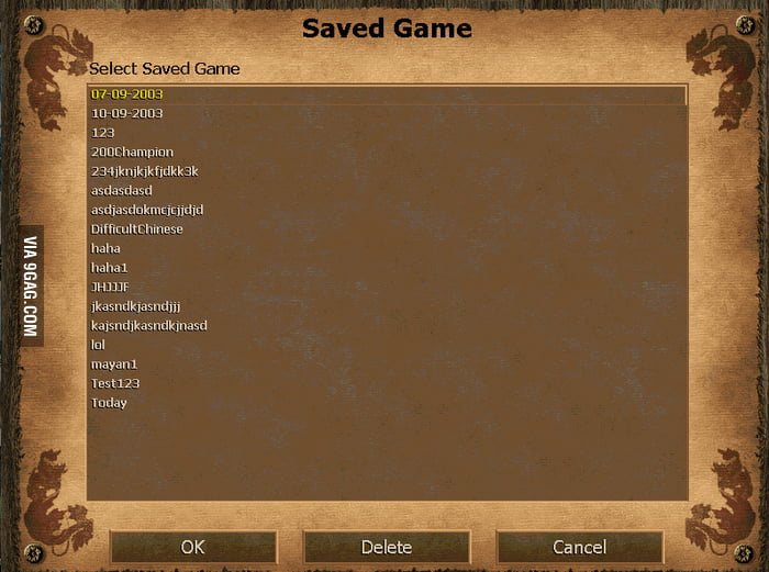 One does not simply make a proper save name. - 9GAG