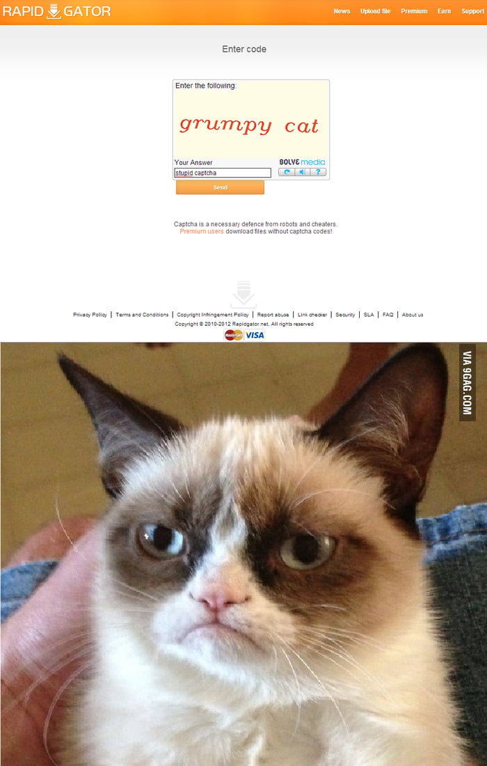 Grumpy Cat captcha - 9GAG