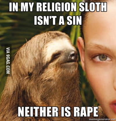 Rape sloth - 9GAG
