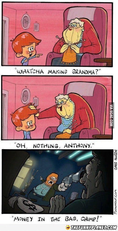 Tough granny... :D - 9GAG