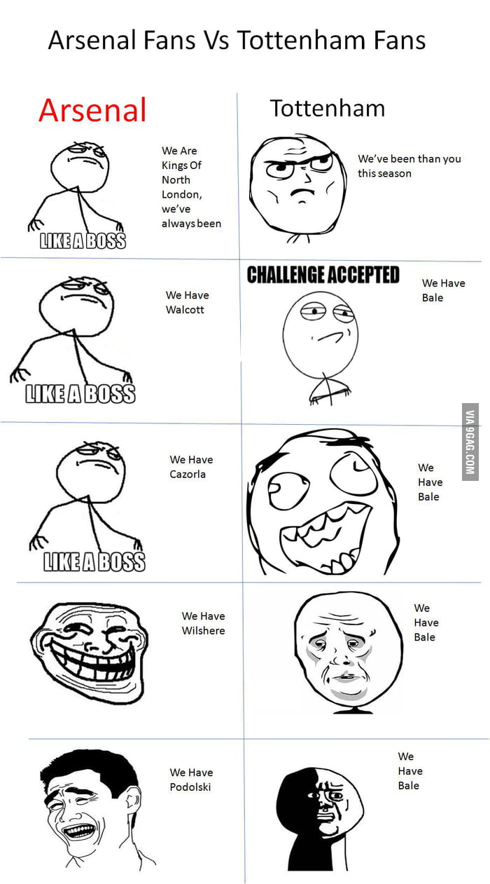 Arsenal Vs Tottenham Fans 9gag