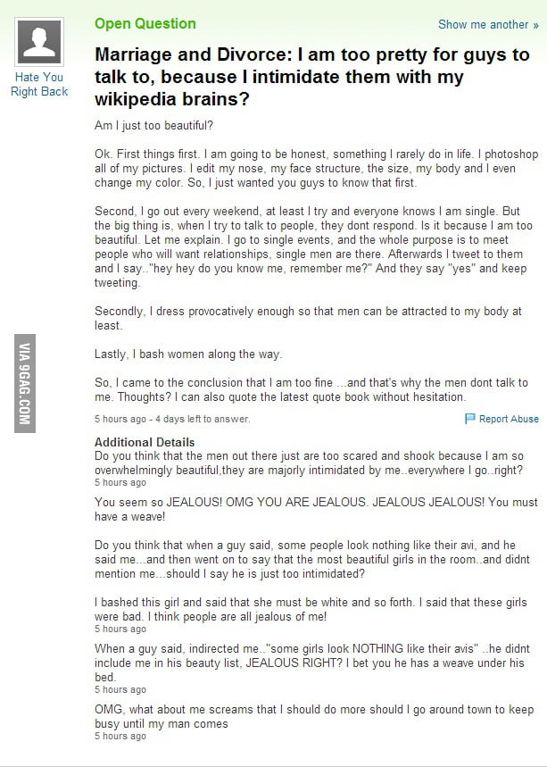 Um, conceited much? - 9GAG