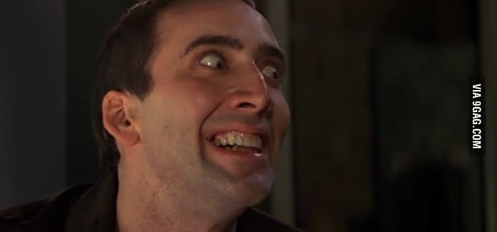 Nicholas Cage Crazy Face/off - 9GAG