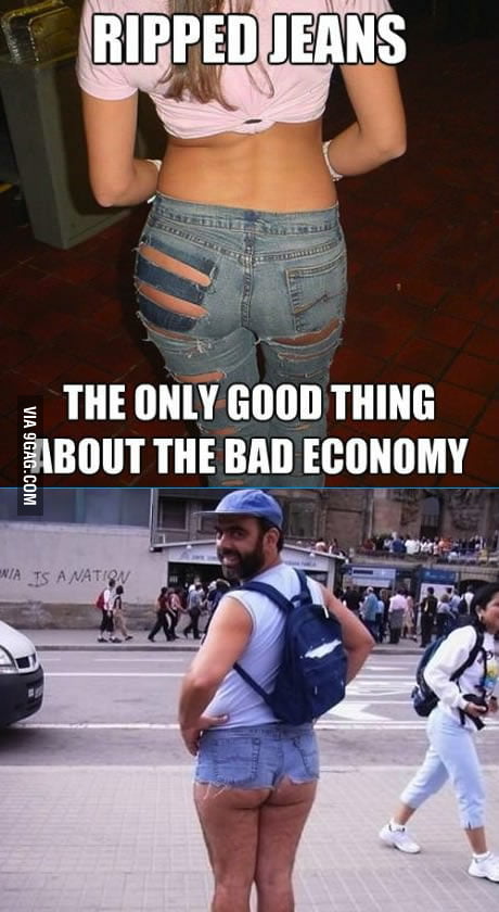 Good thing about ripped jeans - 9GAG