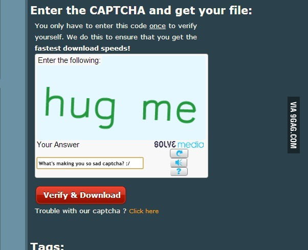 Sad CAPTCHA :/ - 9GAG